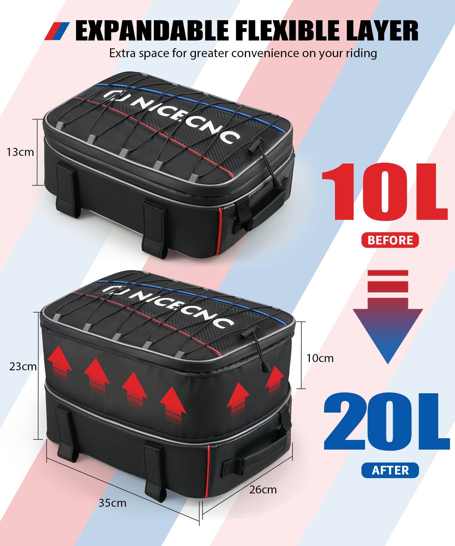 Top Case 20L Expandable Luggage Tool Bag For BMW R1250GS