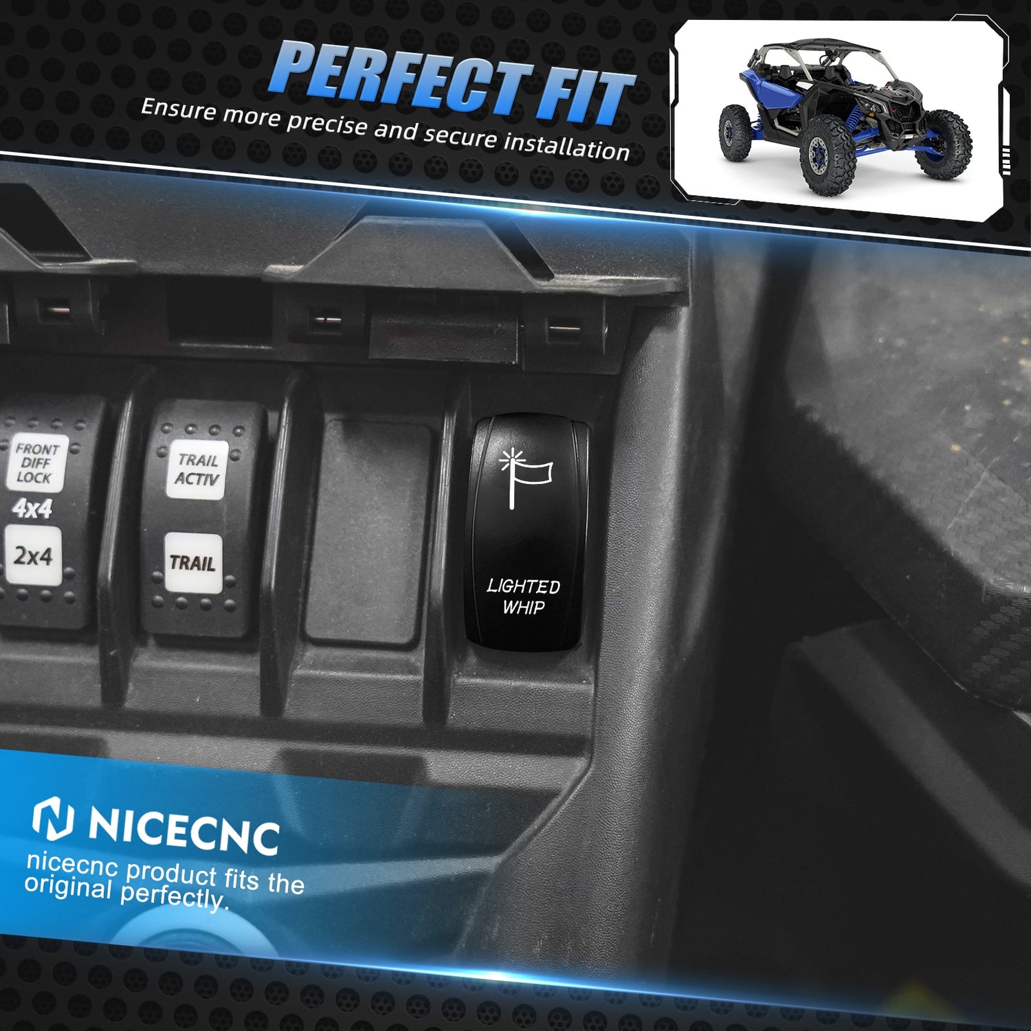Universal UTV ATV 12V LED Rocker Switch ON-OFF Toggle Laser