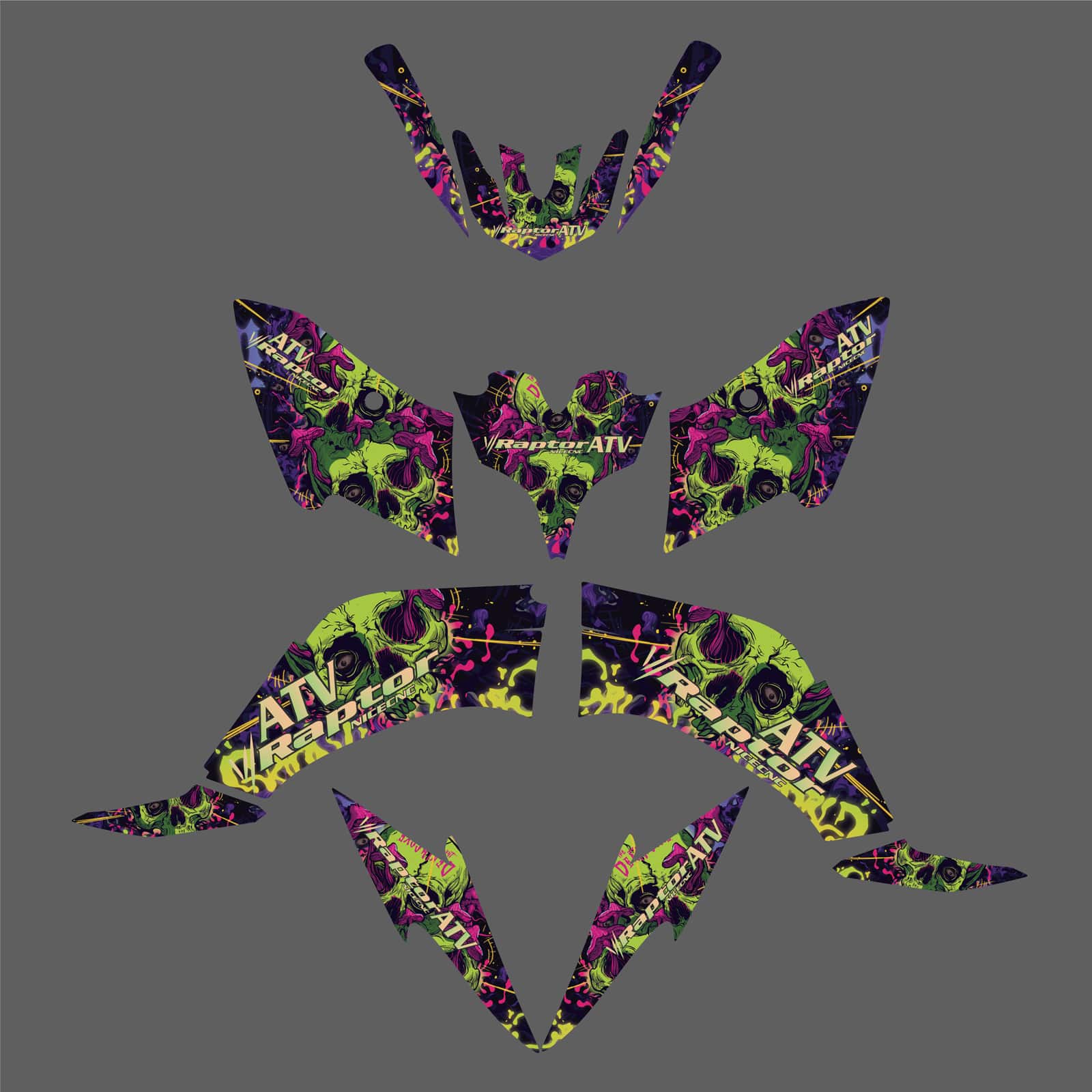ATV Full Graphics Background Sticker Decal Kits For YAMAHA Raptor250 2