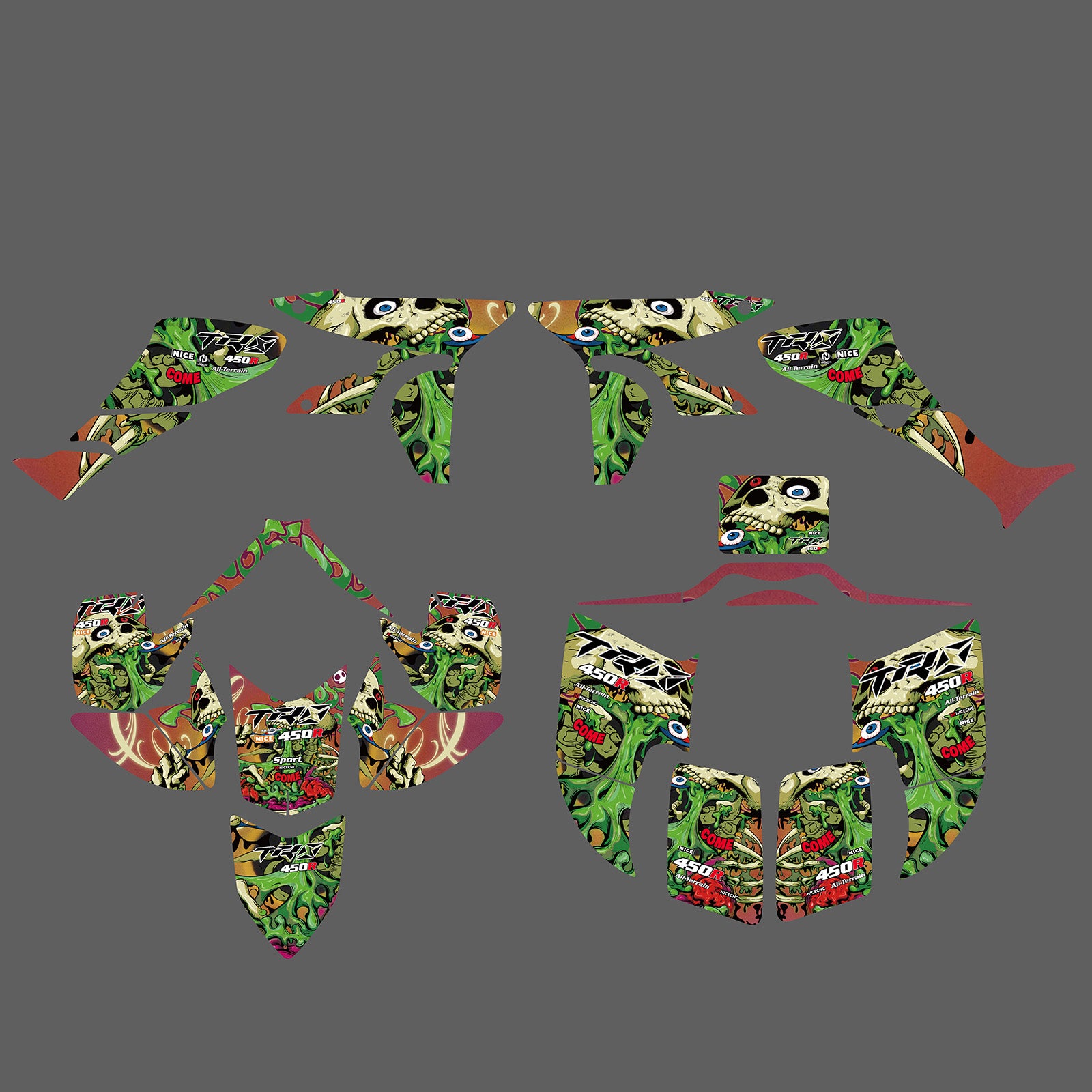 ATV Full Stickers Decals Full Graphics Kit For Honda TRX450R 2004-2016