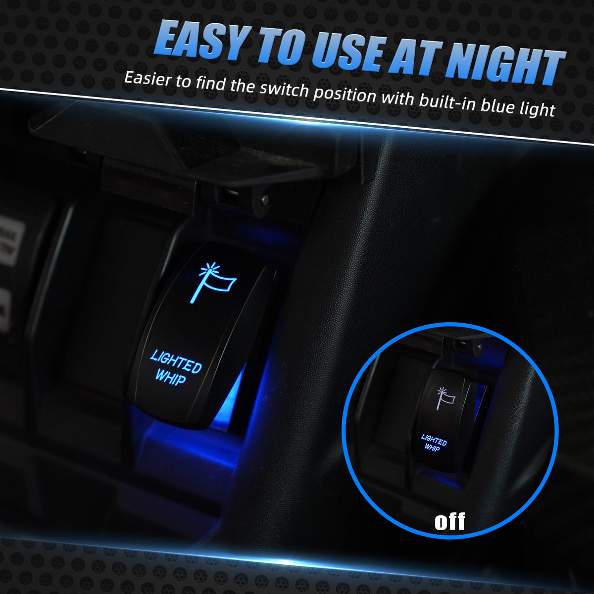 Universal UTV ATV 12V LED Rocker Switch ON-OFF Toggle Laser