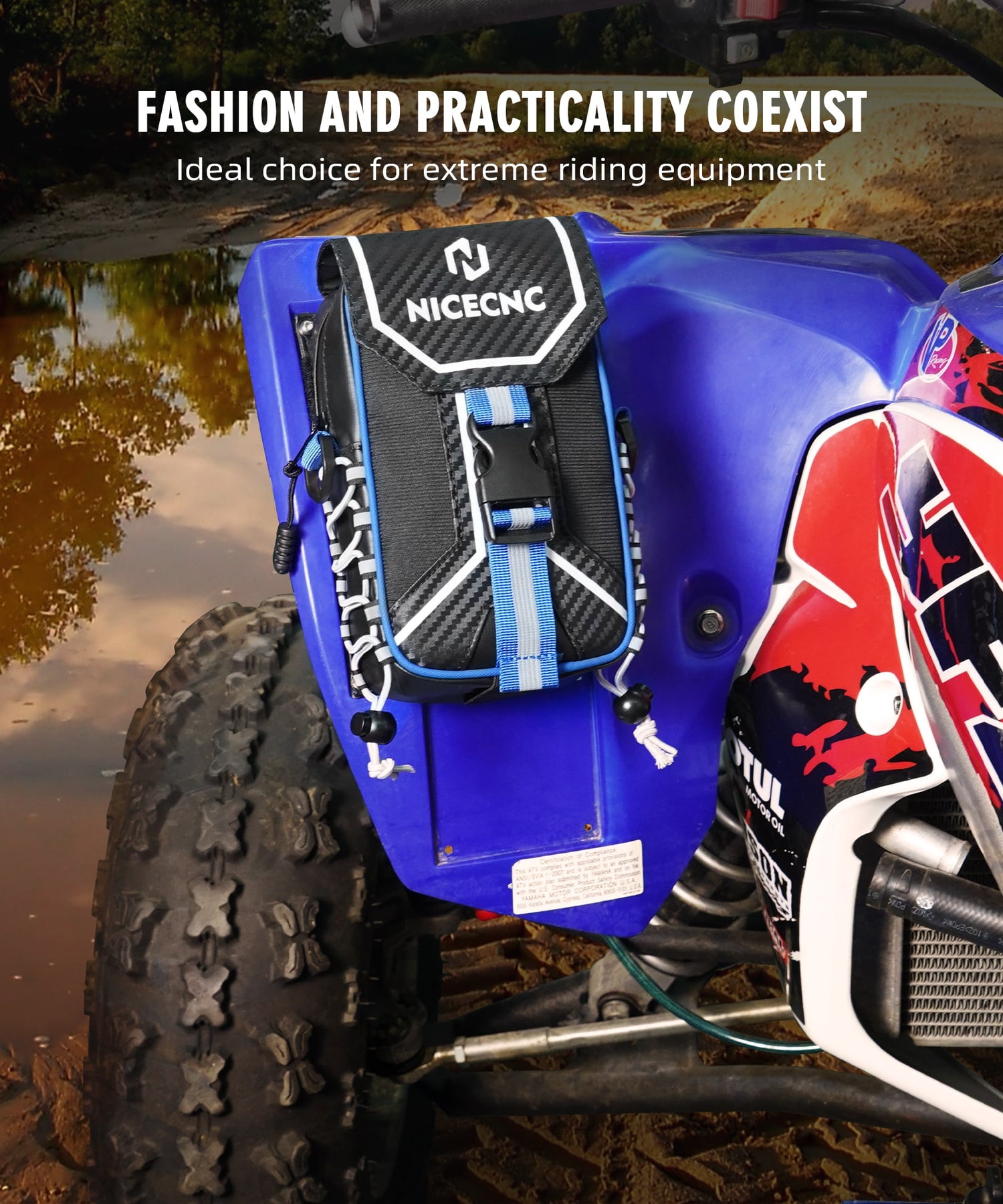 Yamaha YFZ450R YFZ450X ATV Fender Storage Bag Dual-Purpose
