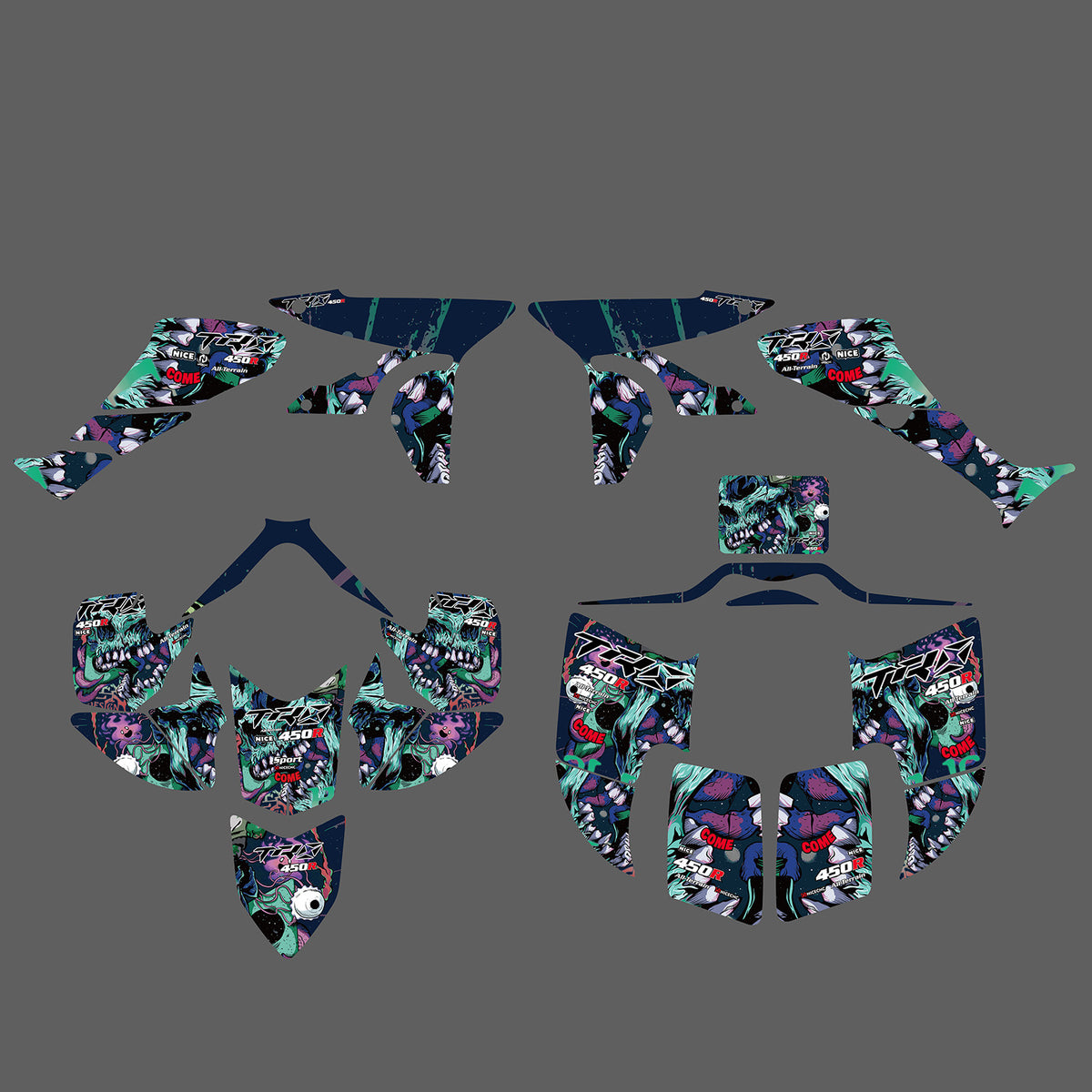 ATV Decals Full Graphics Sticker Kit For Honda TRX450R 04-16