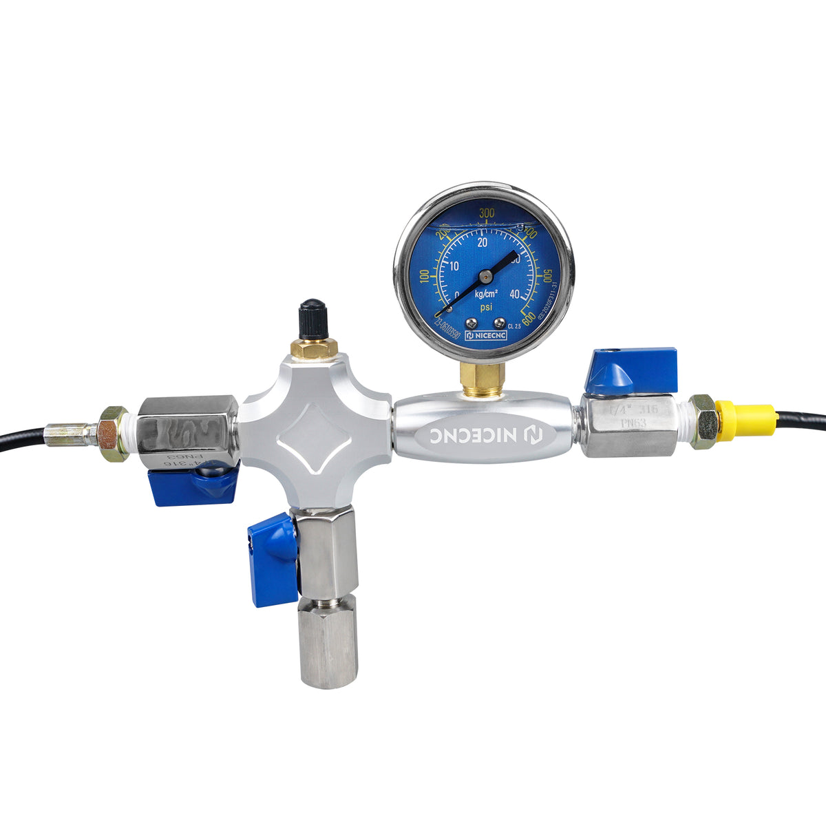 Universal Motorcycle ATV UTV Dual Hose Nitrogen Shock Regulator Fill T