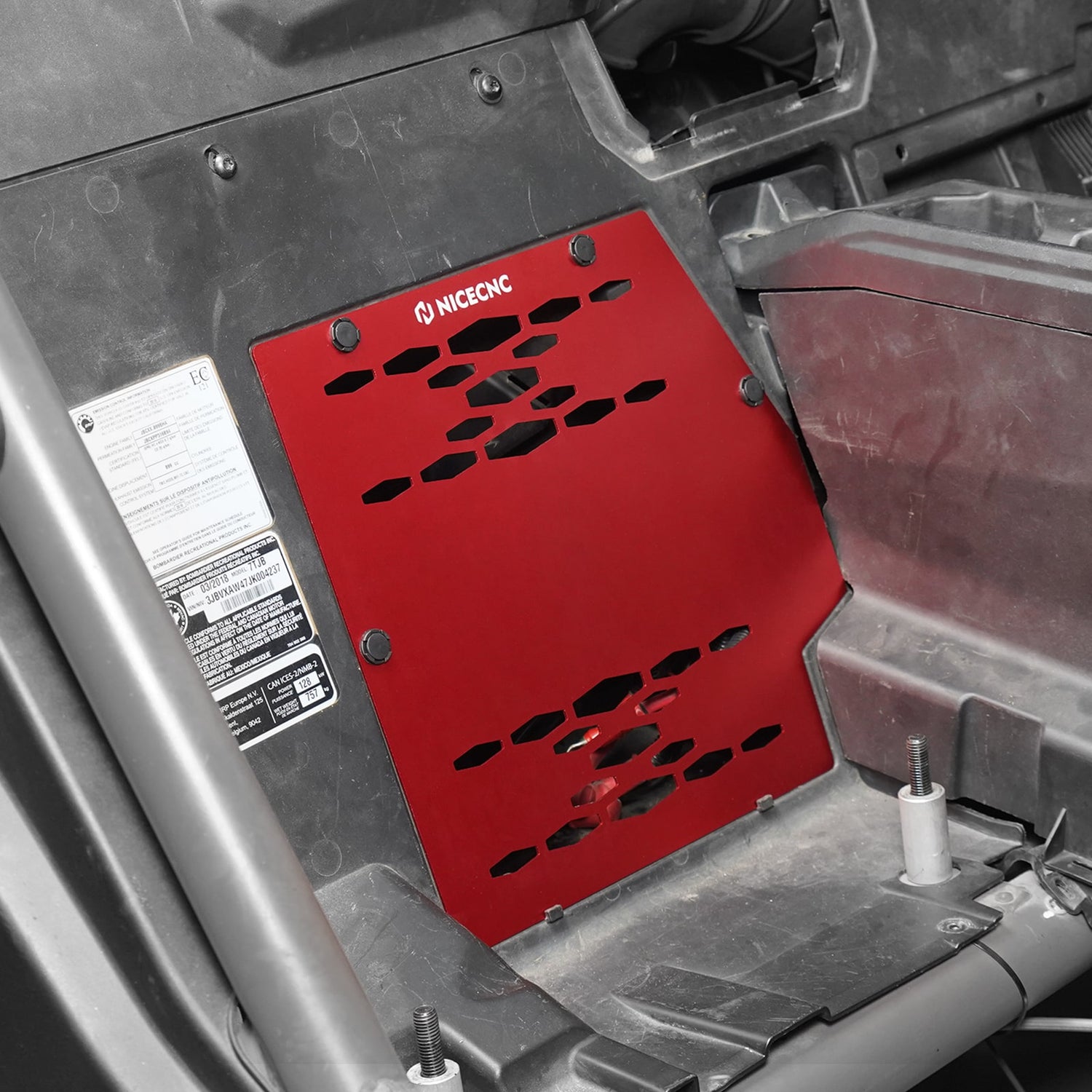 Can-Am Maverick X3 Battery ECU Cover Guard Plate - Nicecnc