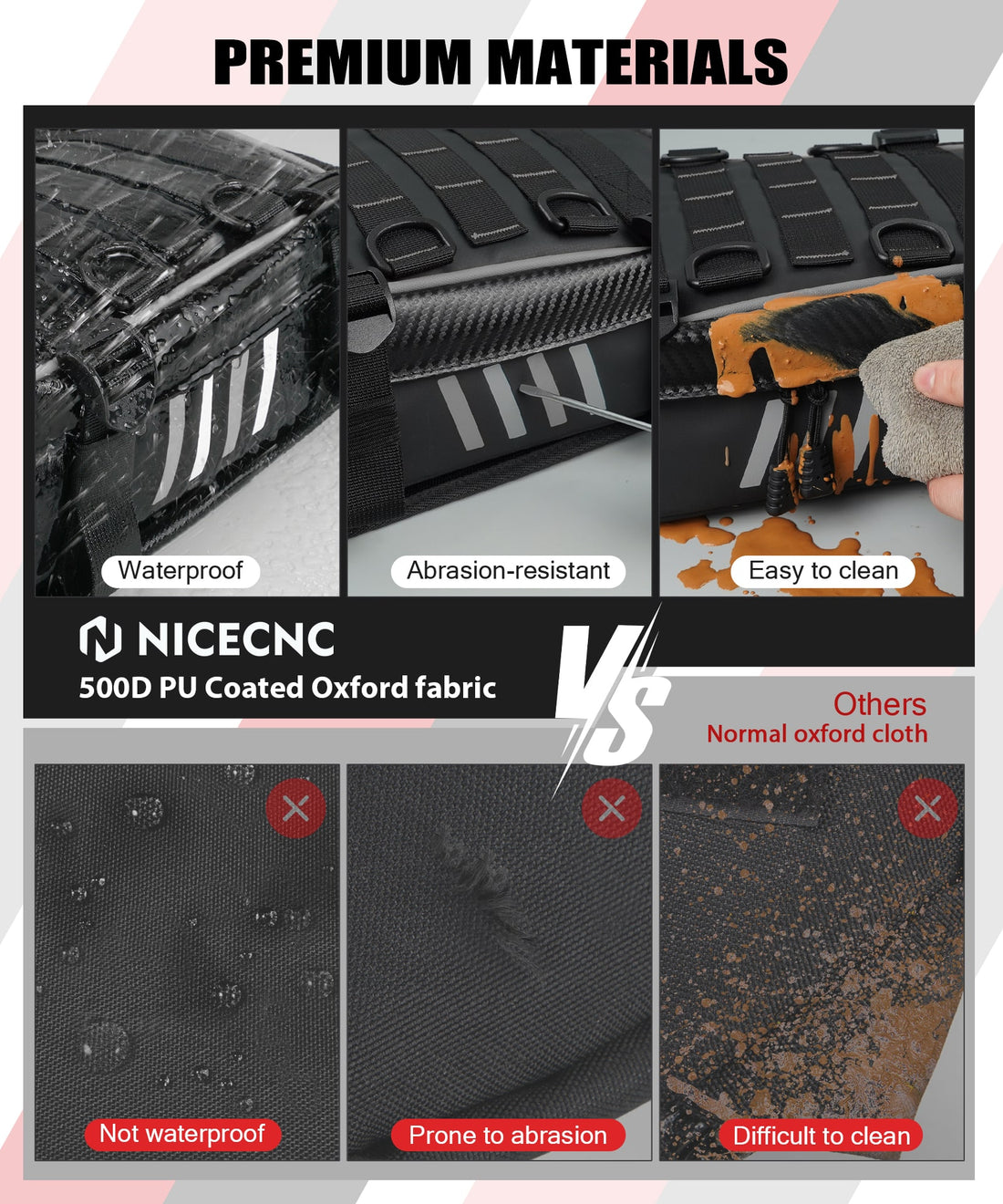 Rear Fender Bag with Tool Roll Bag For Dirt Bike Adventure