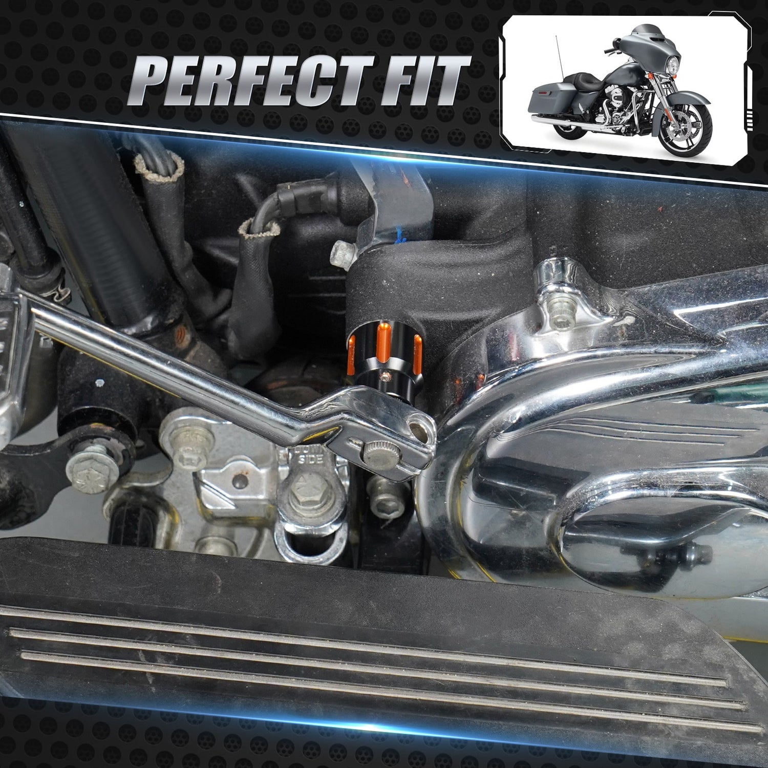 Harley Road King Street Glide Heel Shifter Lever Eliminator Cap