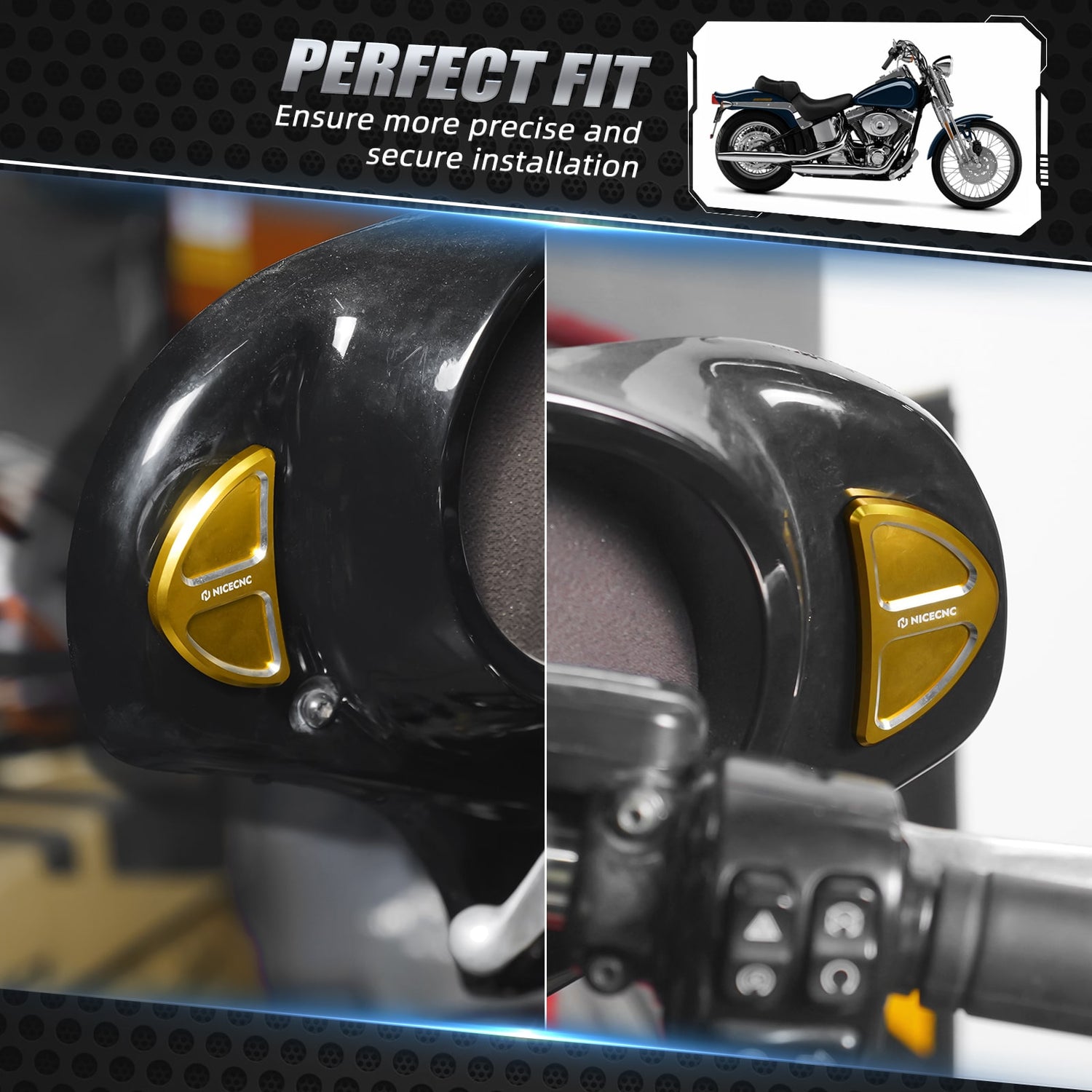 Harley Street Glide FLHX Fairing Mirror Hole Inserts Plugs
