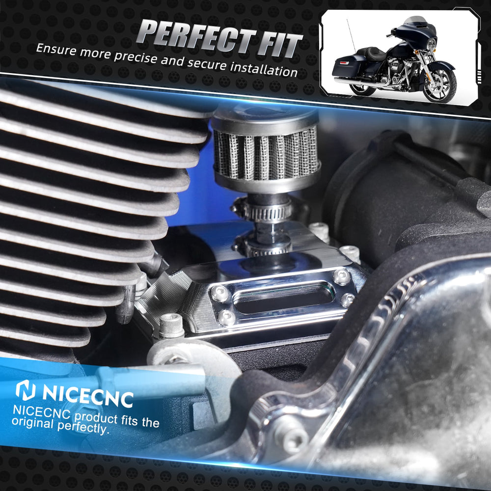 Transparent Vented Harley M8 Transmission Cover with Check Valve