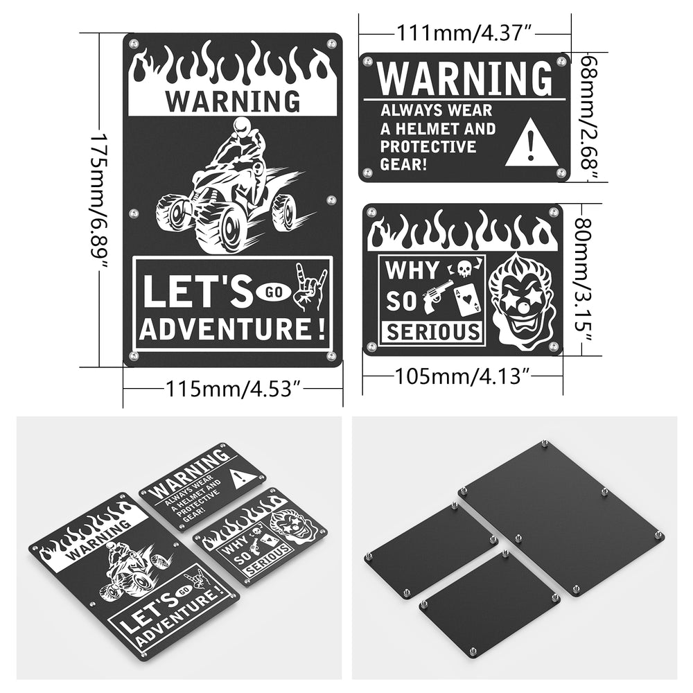 Honda TRX 450 R ER ATV Fender Warning Emblem Tags Badges Plates