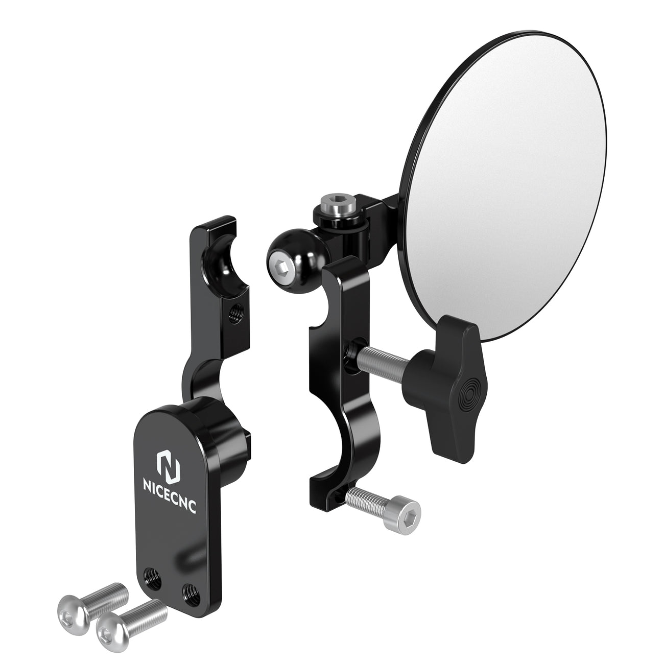 Motorcycle Round Quick Flip Adjustable Convex Mirrors Kit