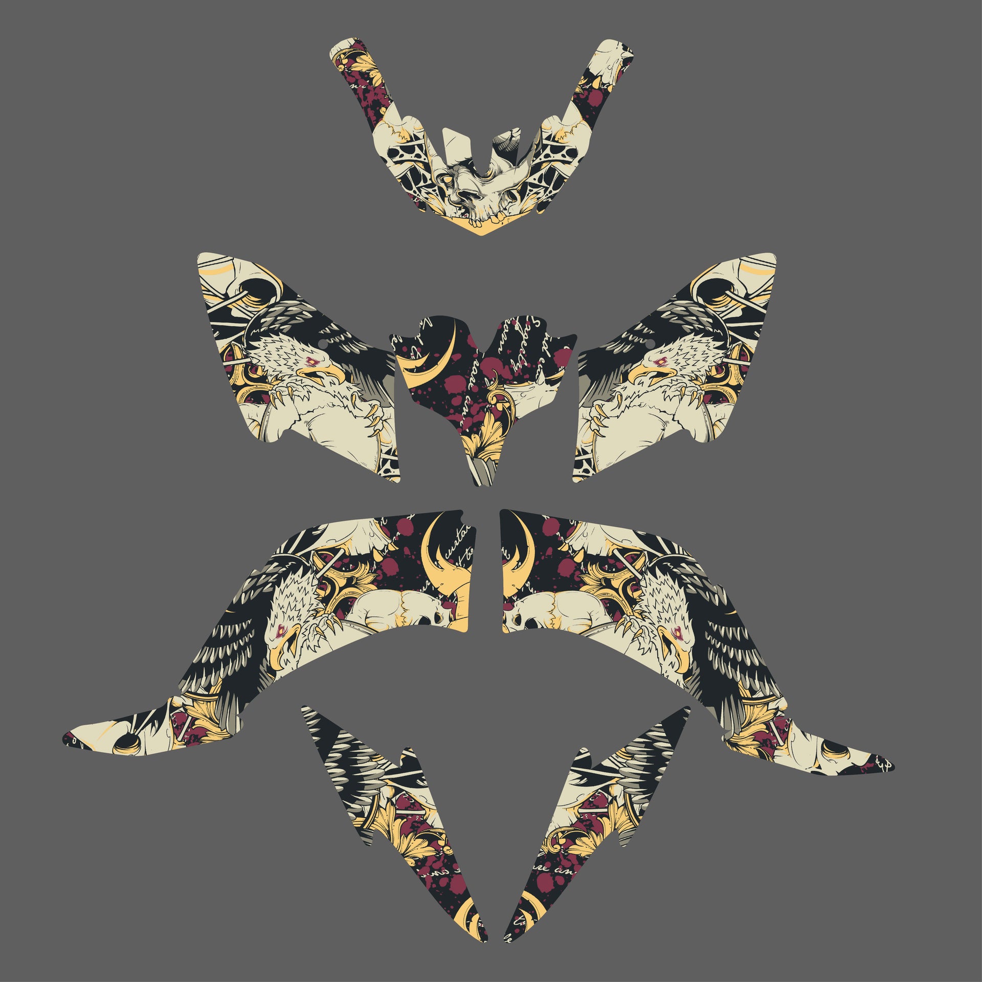 ATV Graphics Decals Kit For Yamaha Raptor 125 250 YFM125R YFM250R 2008