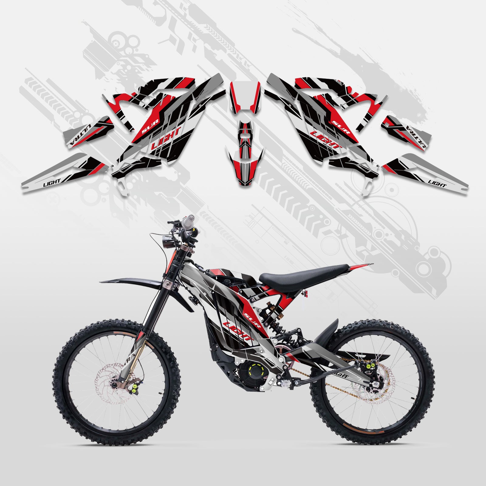 Electric Dirt Bike Full Graphics Decals Stickers Kit For Surron Light