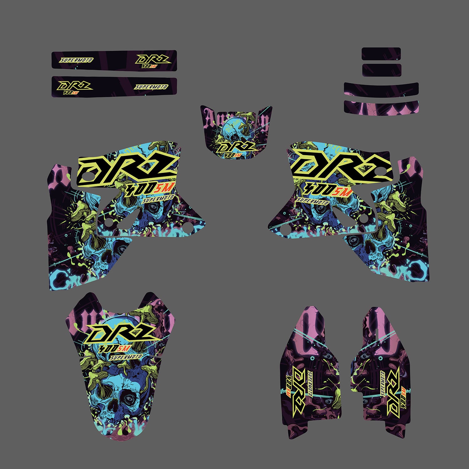 Motorcycle Full Graphic Decals Stickers Kit For Suzuki DRZ400SM 2000-2