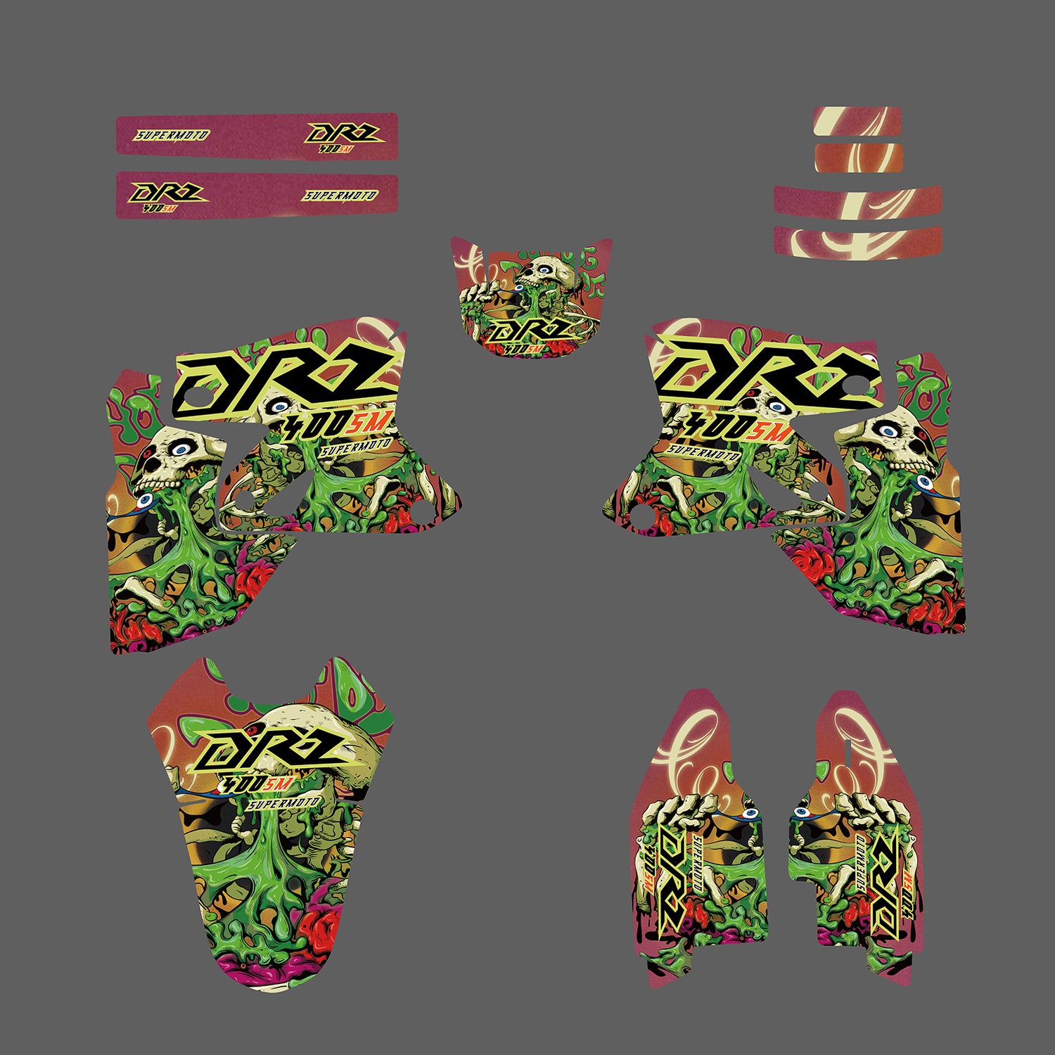 Motorcycle Full Graphic Decals Stickers Kit For Suzuki DRZ400SM 2000-2