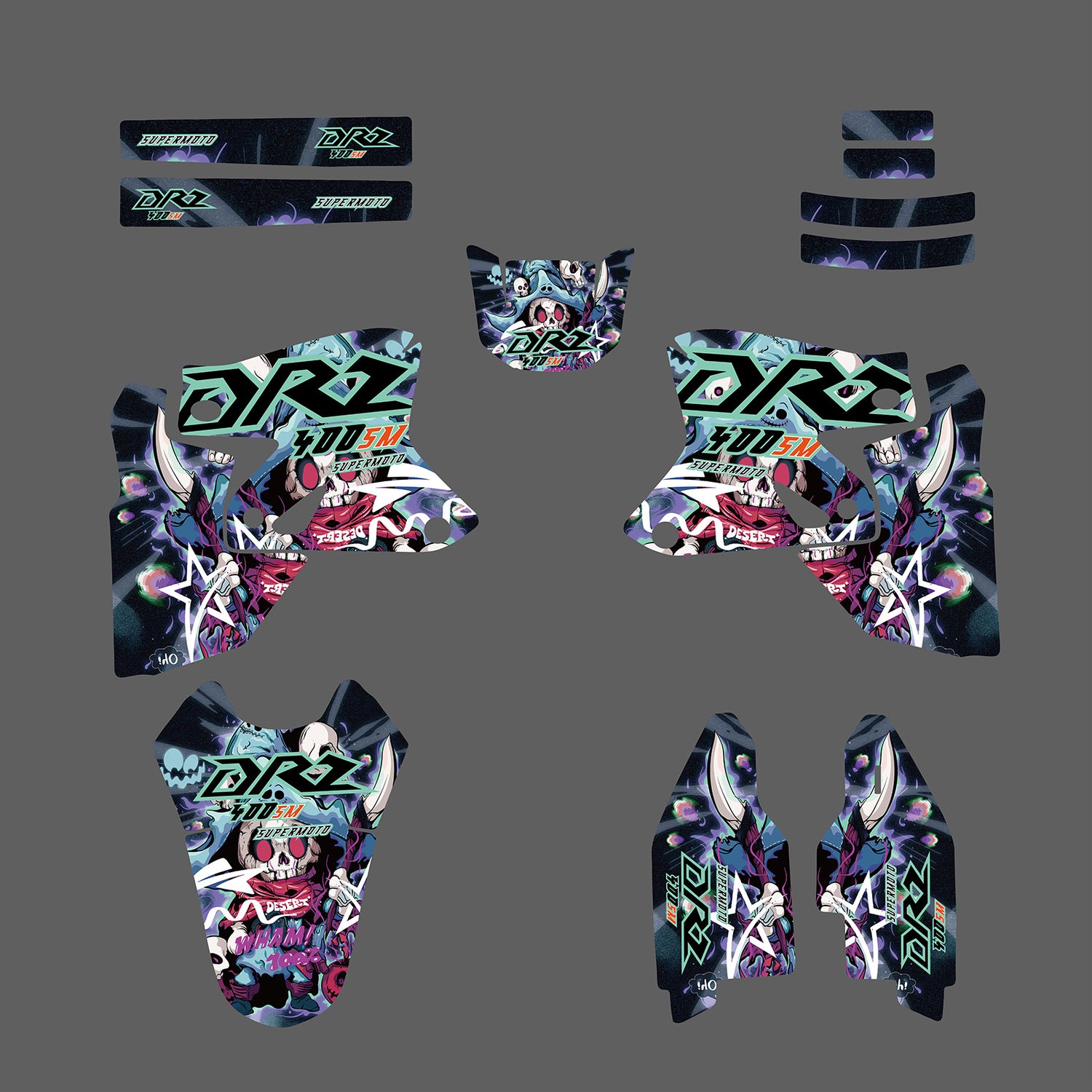 Motorcycle Full Graphic Decals Stickers Kit For Suzuki DRZ400SM 2000-2