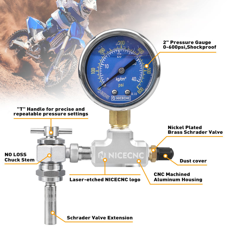 High Accuracy Nitrogen Filling Tool For Schrader Valve Shock