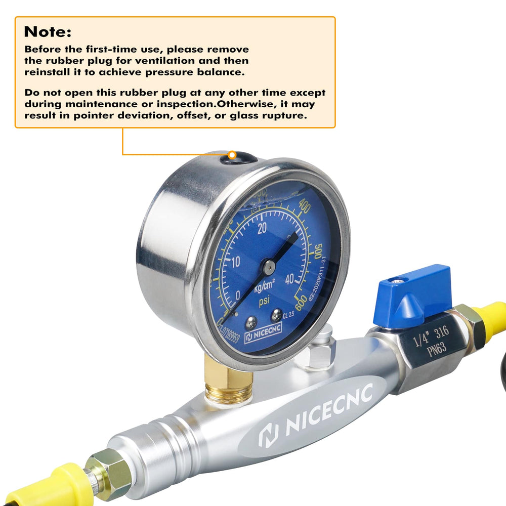 Powersports Nitrogen Shock Fill Tool Kit with 2" 600psi Regulator