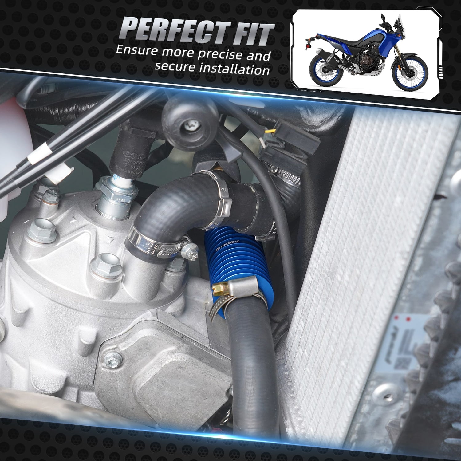 Radiator Water Cooler with Clamps For KTM Husqvarna 2023-2024