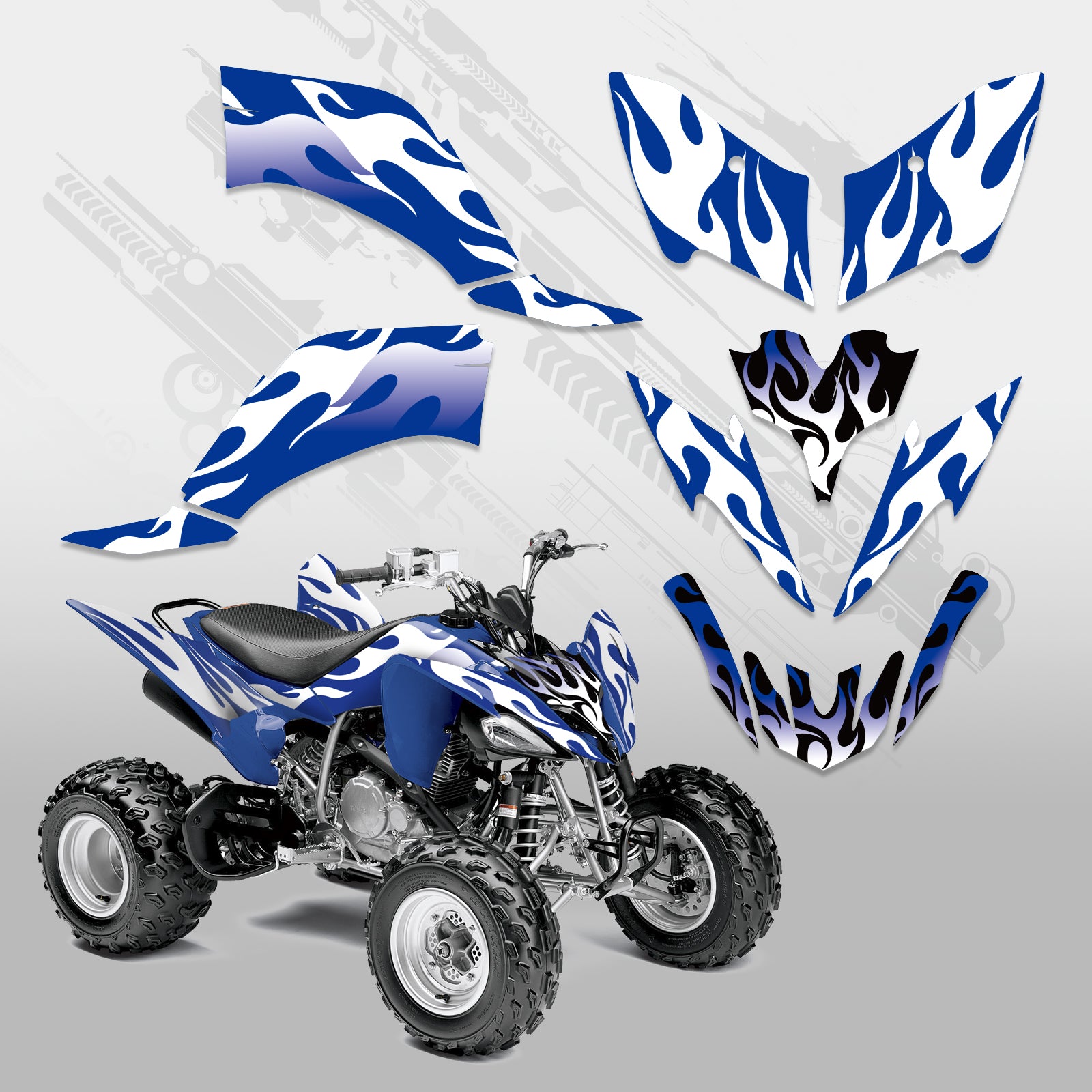 ATV Full Graphics Decals Stickers Kit For YAMAHA Raptor 250 2008-Prese