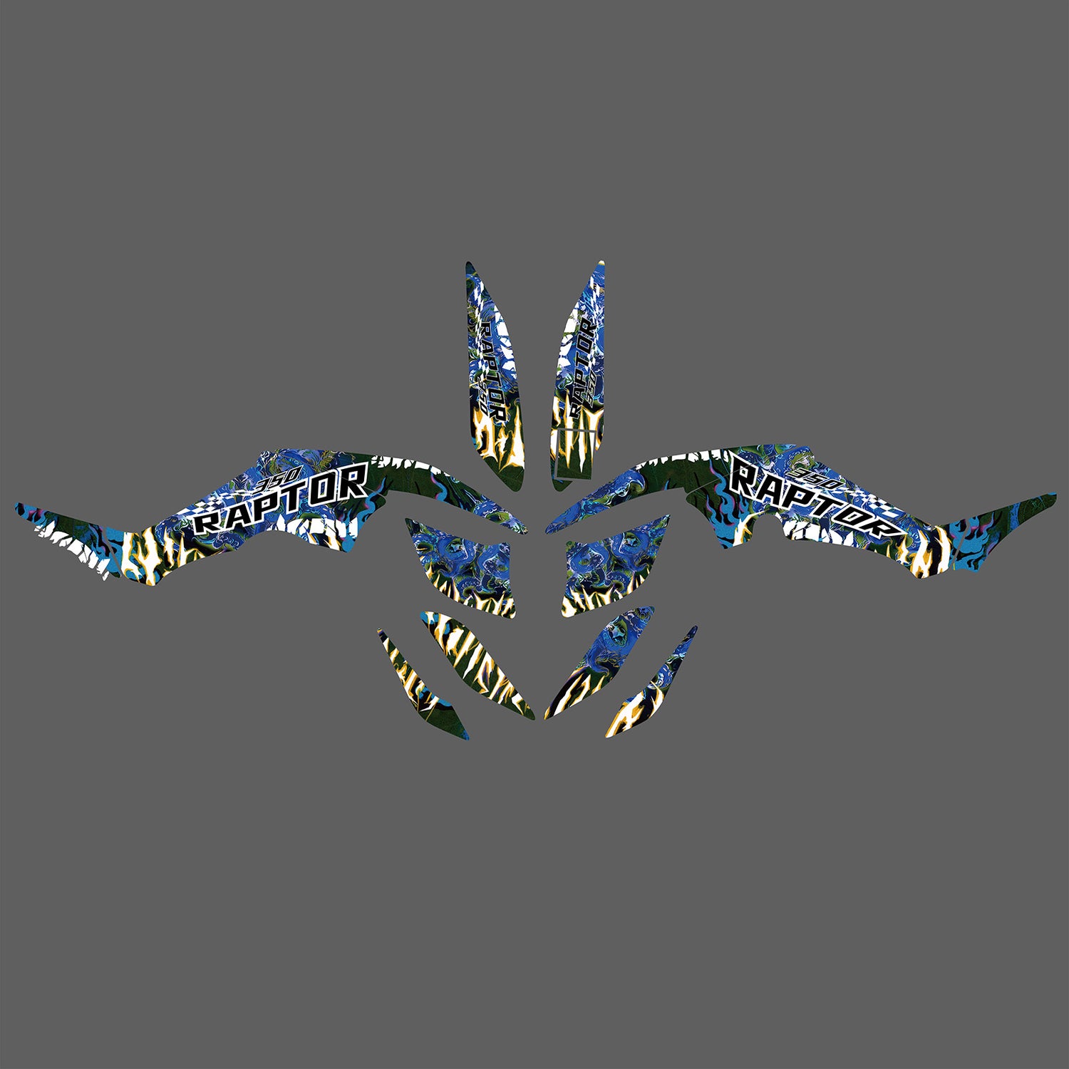 ATV Full Graphics Decals Stickers Kit For YAMAHA RAPTOR 350 2004-Prese