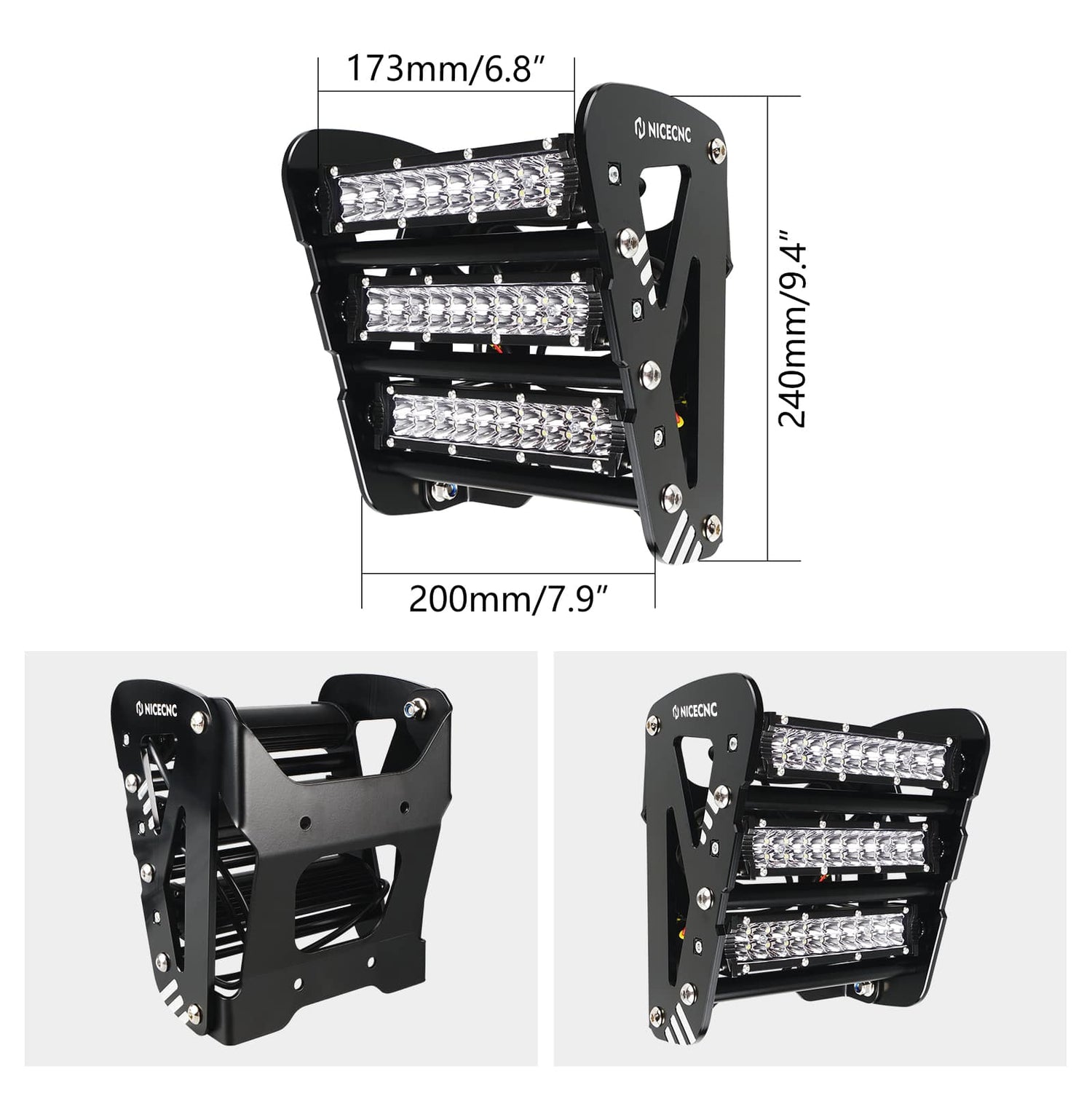 Yamaha Raptor 700 R ATV Front Bumper w/LED Lights Bar Kit 13-26