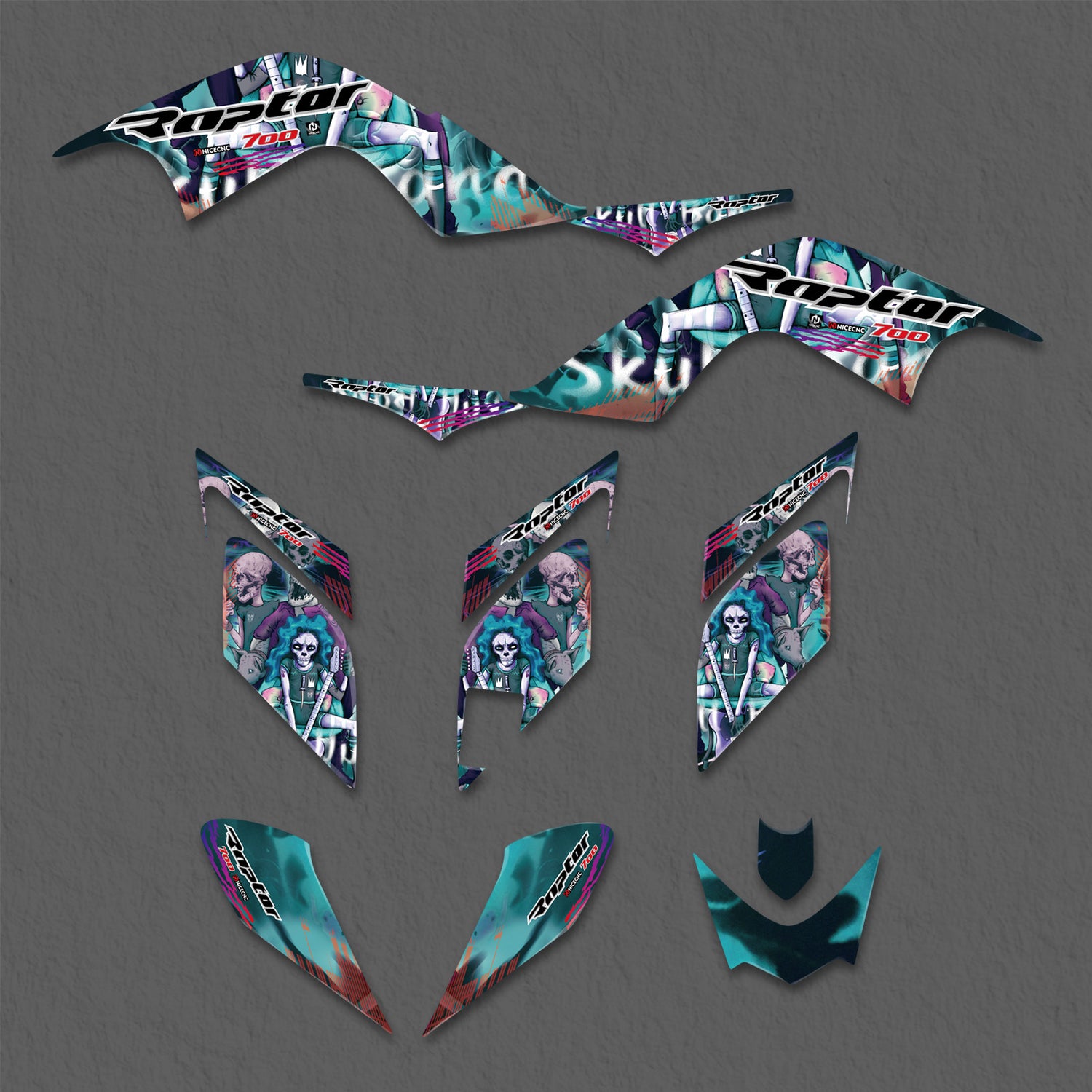 ATV Graphics Full Kit For Yamaha RAPTOR 700 2006-2012