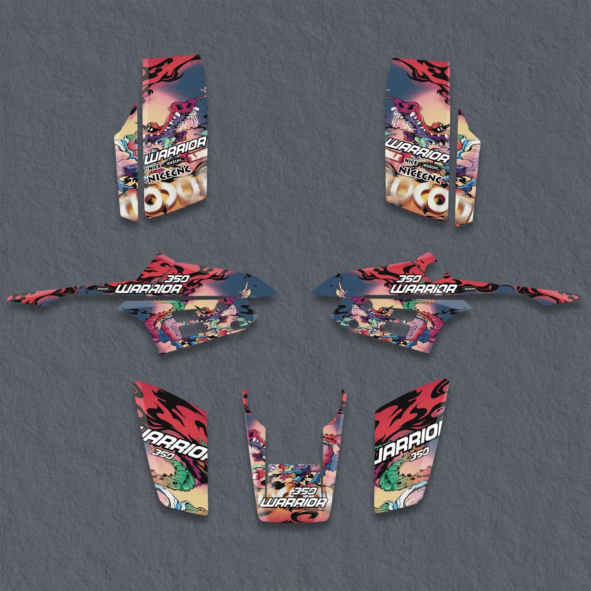 ATV Decals Full Graphics Stickers Kit For YAMAHA Warrior350 1987-2004