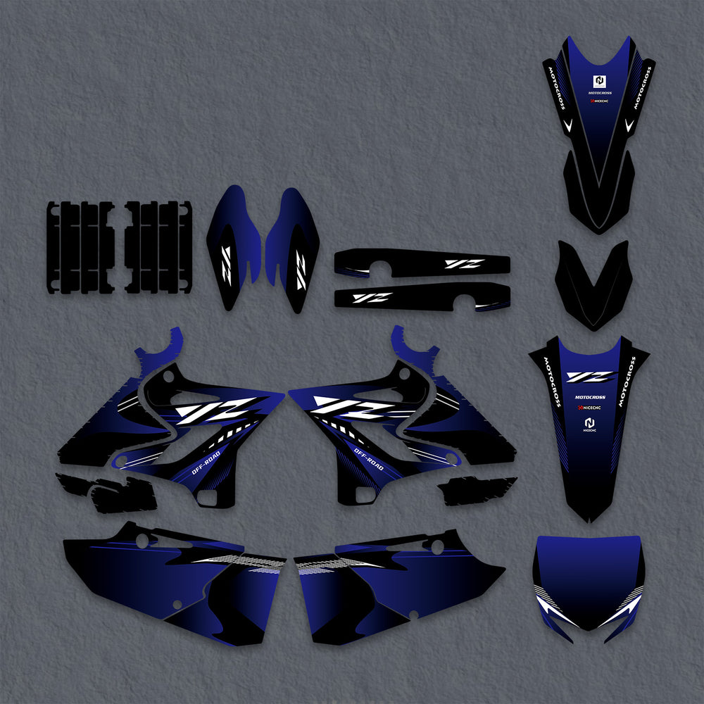 Motorcycle Full Graphics Decals Stickers Kit For Yamaha YZ125 YZ250 20