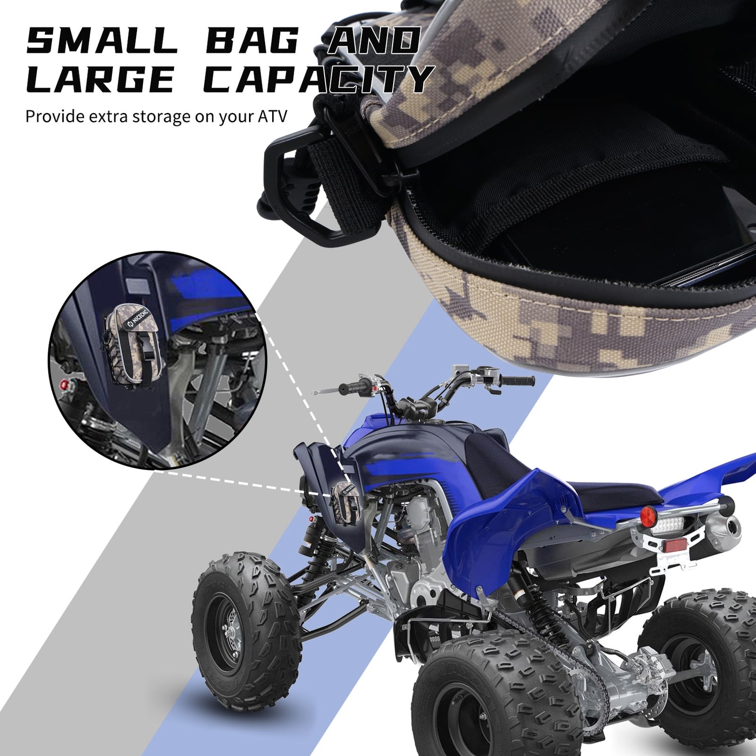 ATV Fender Bag Accessory Pack Storage For Yamaha Raptor 700