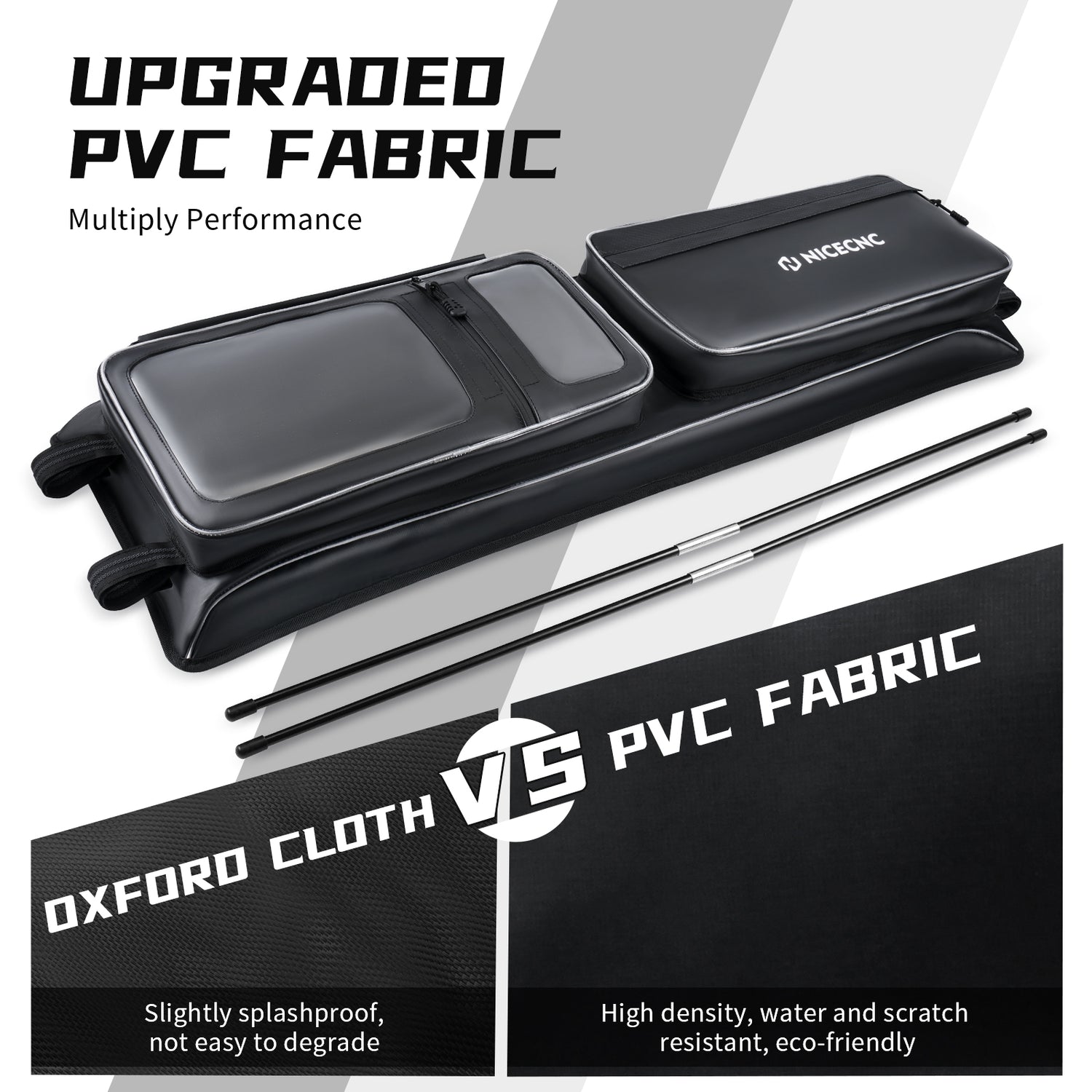 UTV Roof Bag PVC Overhead Storage Tool Bag Large Map Pouch