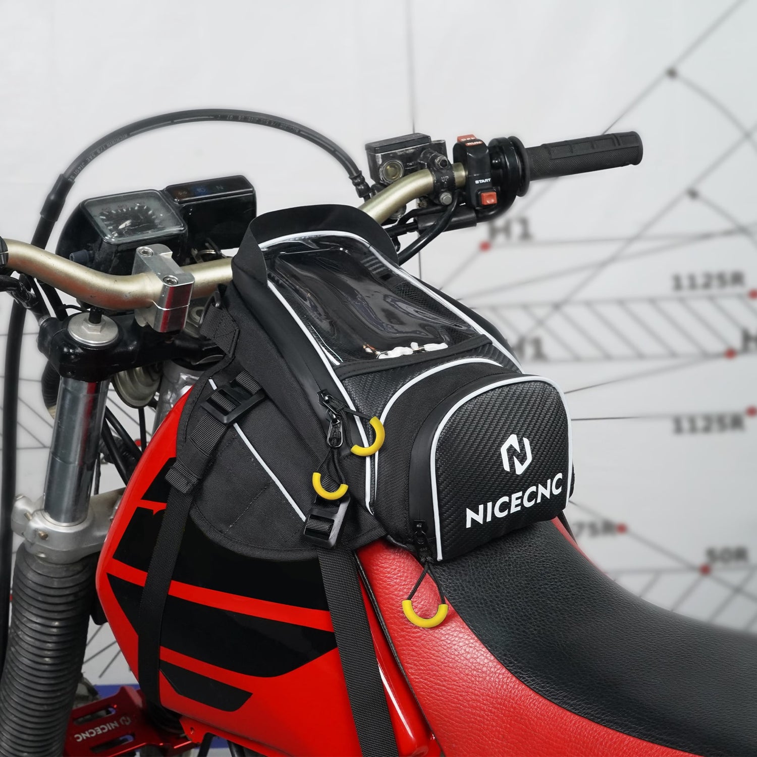 Universal Motorcycle Tank Bag 6L Volume Phone Visor Design