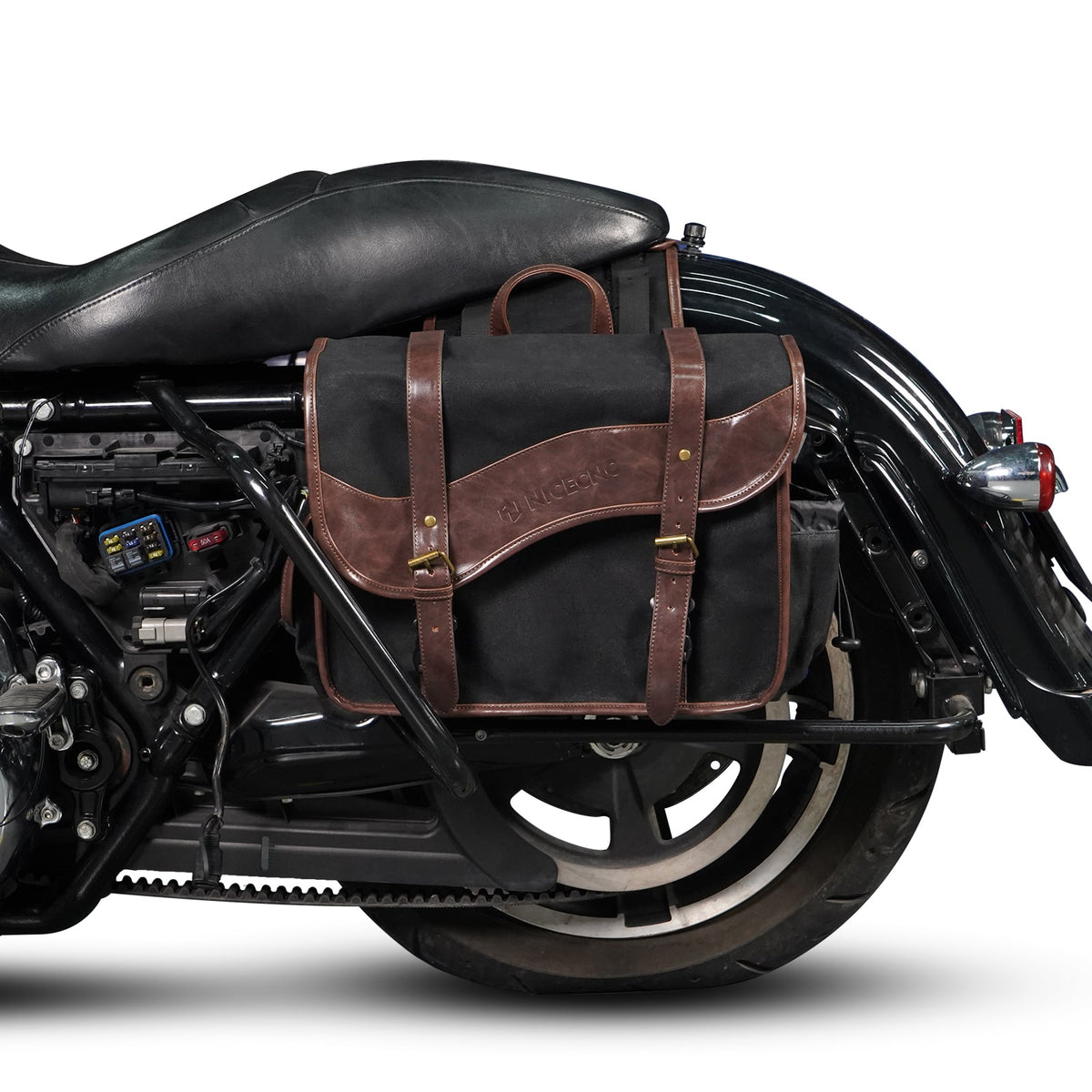 Waxed Canvas Motorcycle Saddle bags Panniers Side Bags